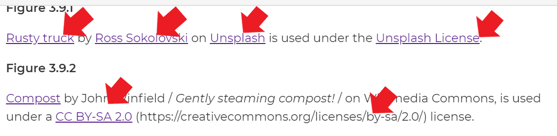 Captions, Attributions and References – Open Learning, Editing Team